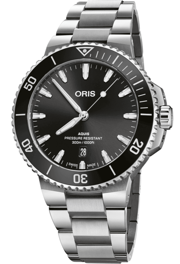 ORIS AQUIS DATE 43.5MM BLACK DIAL WATCH – Pearces the Jewellers